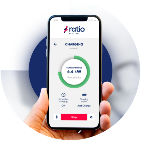 Laadpaal met app - Ratio EV Charging App